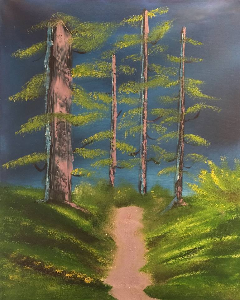 Still standing - Strong trees Painting by Melpomeni Georgeadis ...