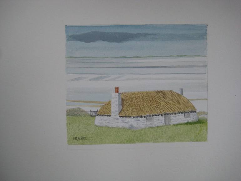 Thatched Croft on the Outer Hebrides, Scotland Painting by David Roffey ...