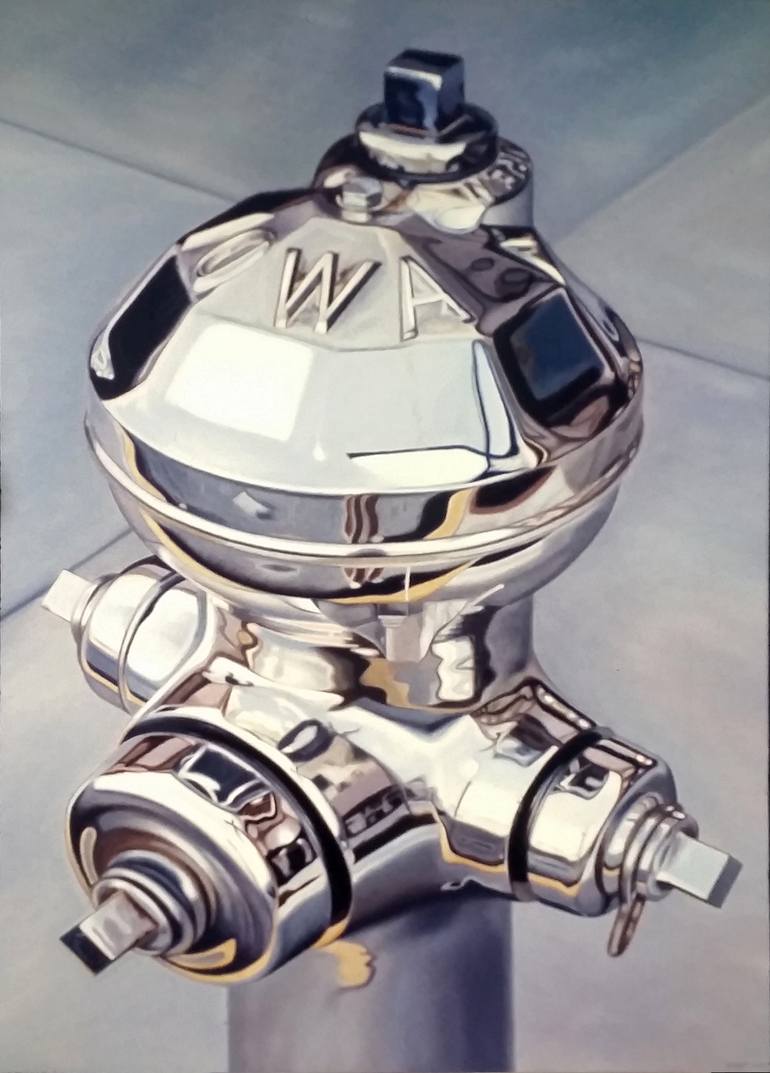 Chrome Fire Hydrant 1984 - Sold Painting by Gary Matthews | Saatchi Art