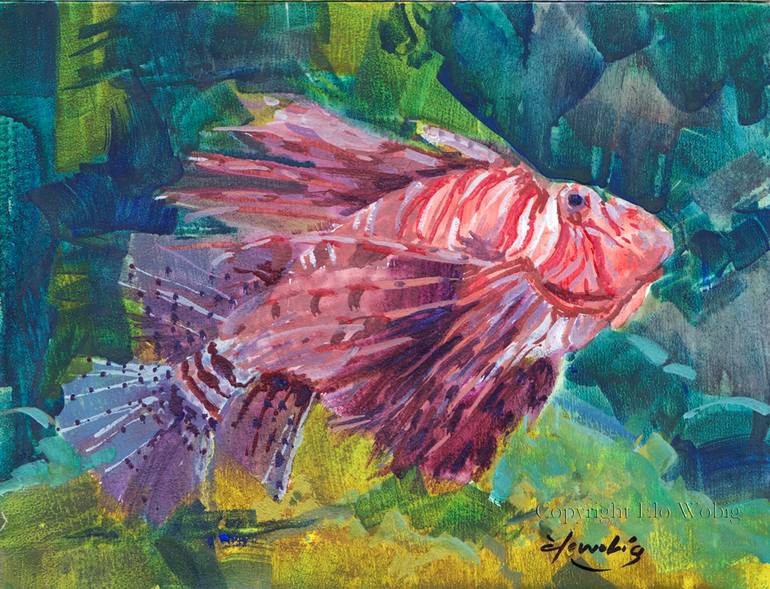 Lion Fish Painting by Elo Wobig | Saatchi Art