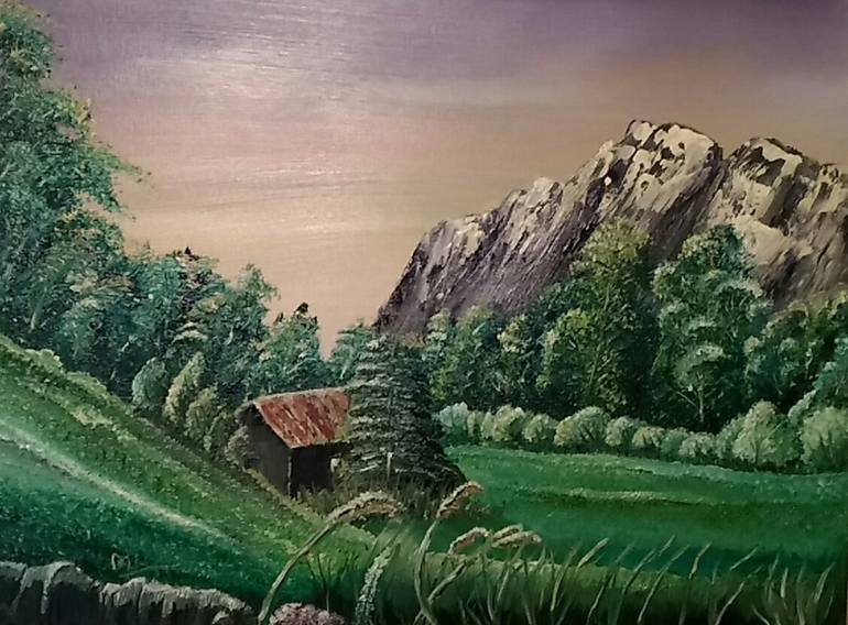 Peaceful setting Painting by Dave jeffers | Saatchi Art