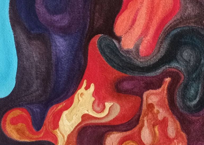 They Dance Around The Red Leg Painting by Aakash Mali | Saatchi Art