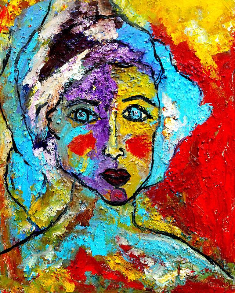 Painting a woman with abstract expression Painting by Said Elatab ...