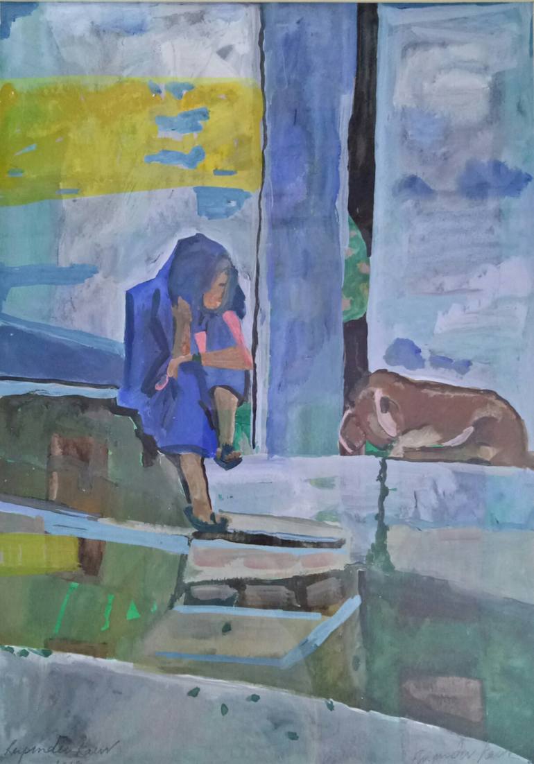 The conversation Painting by Rupinder Kaur | Saatchi Art