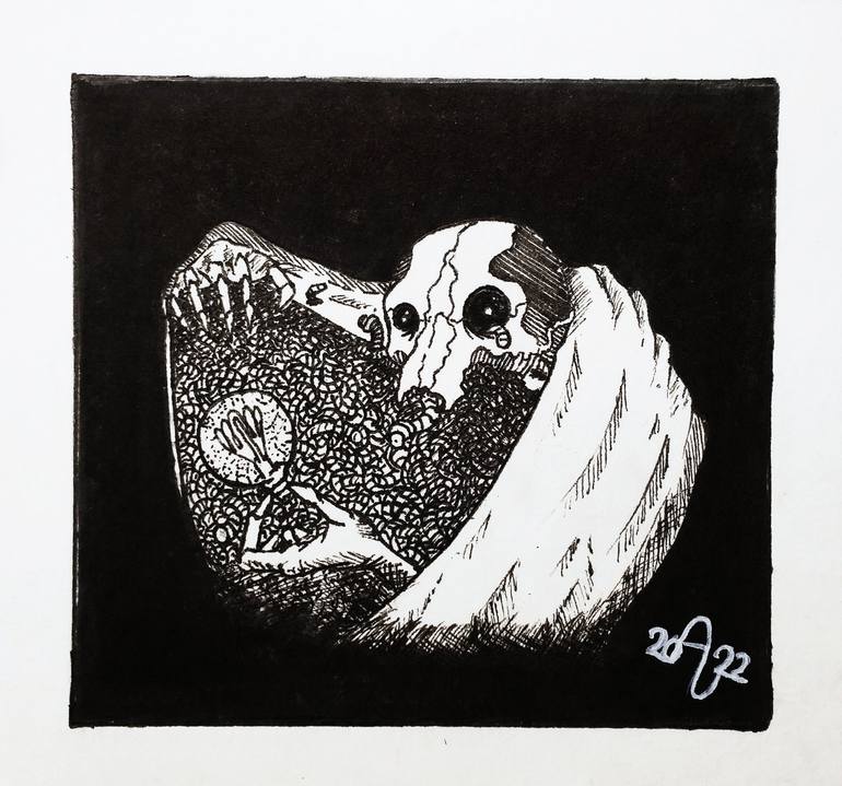 See me rot Drawing by Albert Lundvall | Saatchi Art